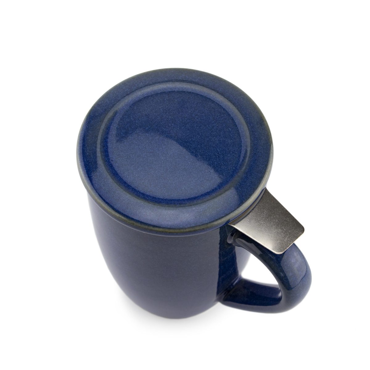 Scandi Home 400ml Navy Blue Ceramic Infuser Mugs With Lid